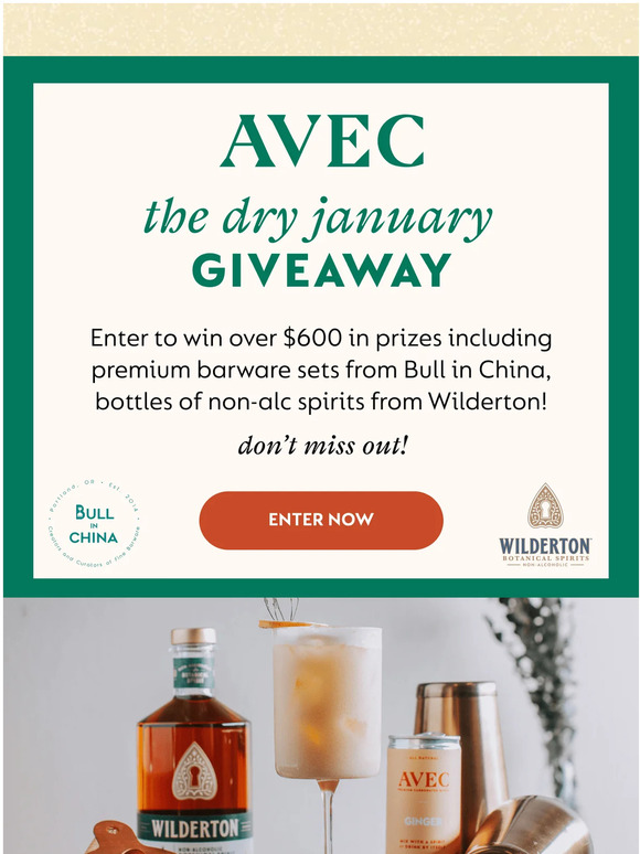 AVEC DRINKS: Enter to win our Dry Jan Givewaway — Over $600 in prizes 🎁 ...