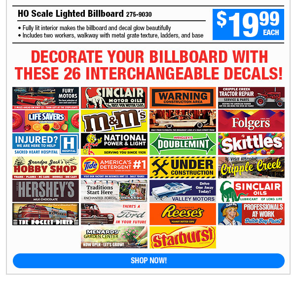 Menards: NEW! HO Scale Lighted Billboard! | Milled
