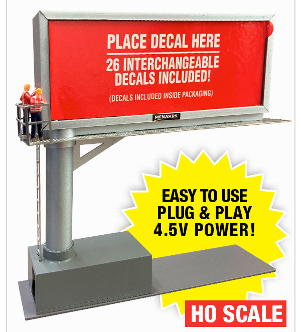Menards: NEW! HO Scale Lighted Billboard! | Milled