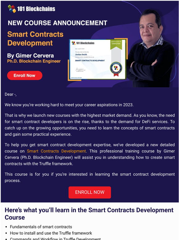 101 Blockchains Announcement Smart Contracts Development Course