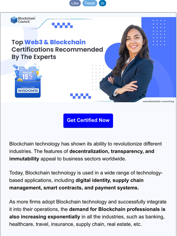 Blockchain Council: Top Web3 & Blockchain Certifications To Fast Track Your Career Growth 📈 | Milled