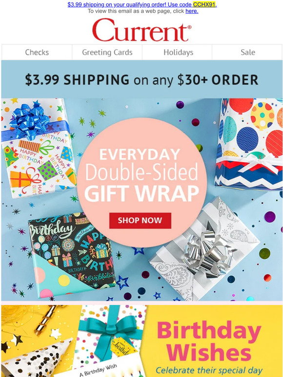 Current Catalog: $3.99 Shipping on Double-Sided Gift Wrap | Milled