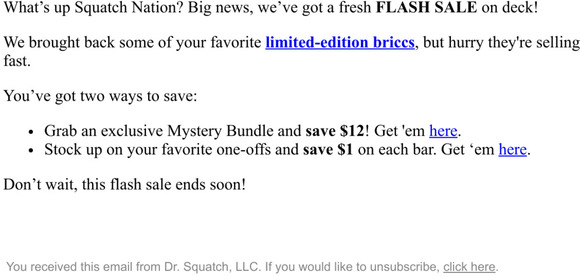 Dr. Squatch: FLASH SALE: Limited Edition Briccs | Milled
