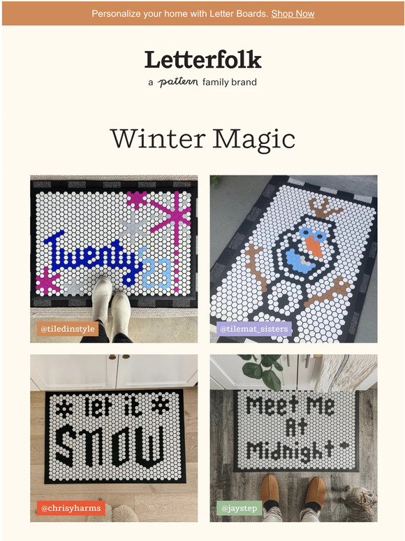 Letterfolk: Tile Mat designs taking winter by storm | Milled