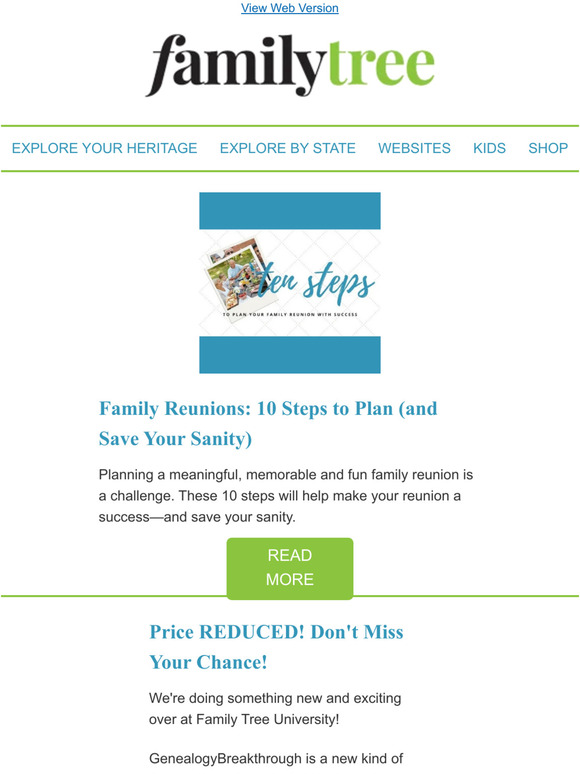 Family Tree Magazine: How to Plan a Family Reunion (and Stay Sane While ...