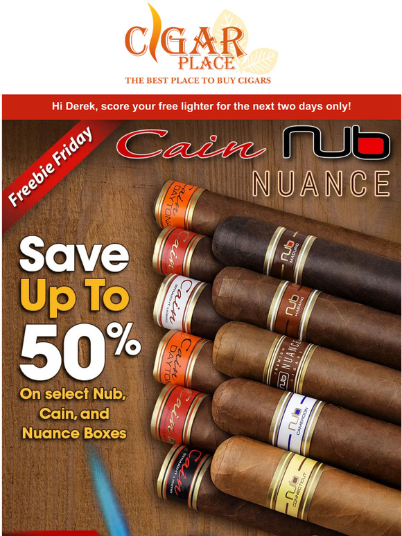 Cigar Place: Hi Derek, save up to 50% and get your FREE Slim Torch ...