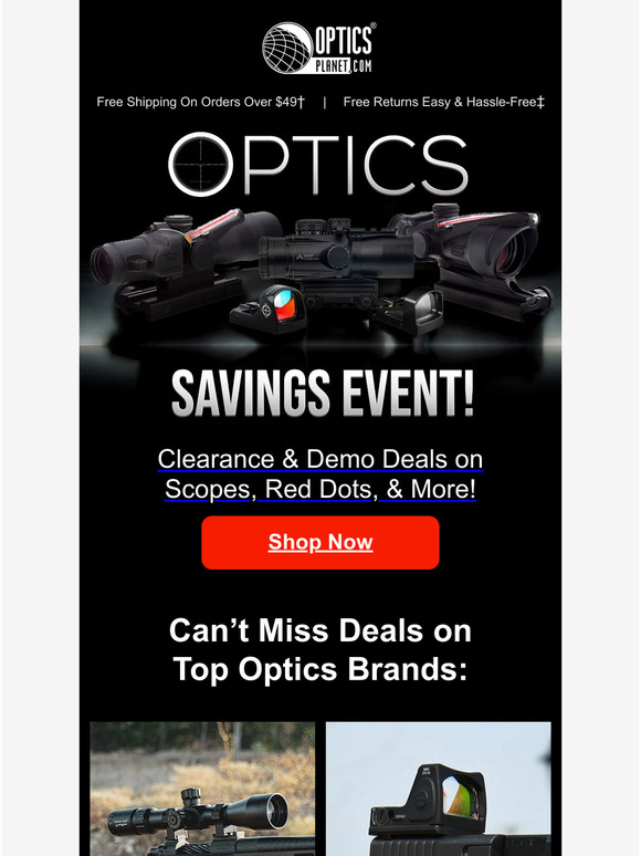 OpticsPlanet: The Optics Savings Event! | Milled