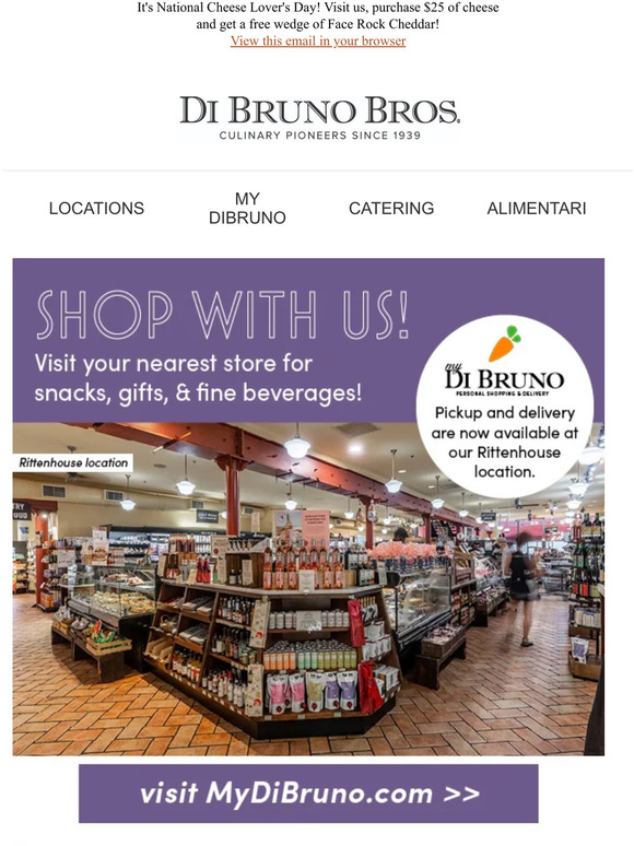Di Bruno Bros: Visit our Stores for FREE Cheddar! Read on for details ...