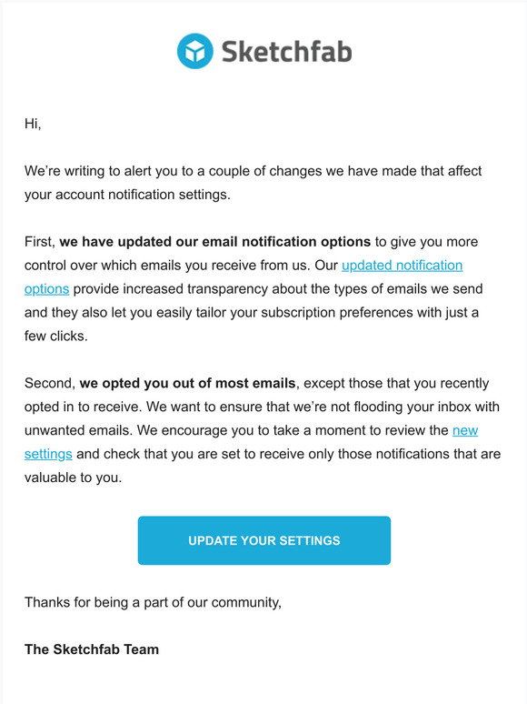 Sketchfab: Action required: Update your notification settings | Milled