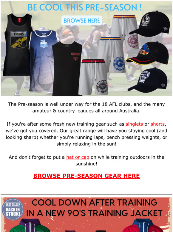 AFL Footy Shop: 😎Footy Fan, be cool during Pre-Season - check out these ...