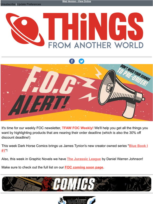 Things From Another World: TFAW FOC Weekly - James Tynion's "The Blue ...