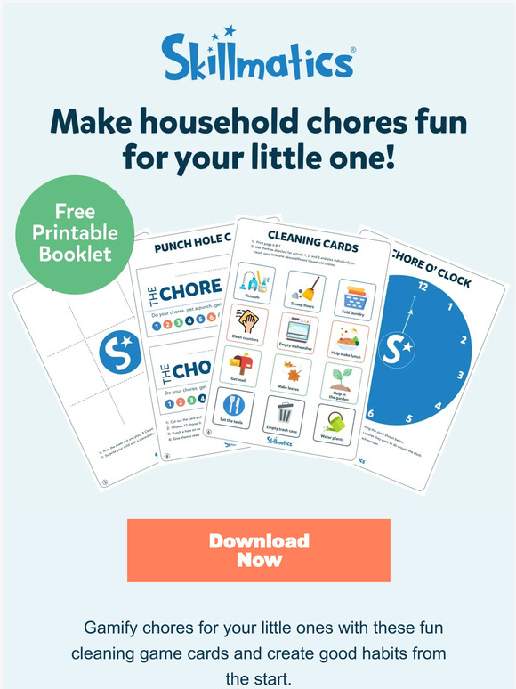Skillmatics: [FREE PRINTABLES] 4 games to make chores fun! | Milled