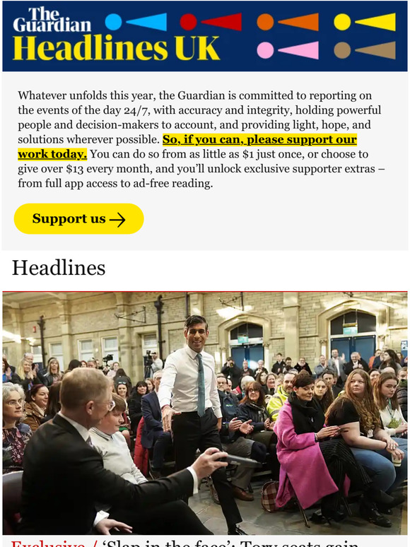 The Guardian: The Guardian Headlines: ‘Slap in the face’: Tory seats ...