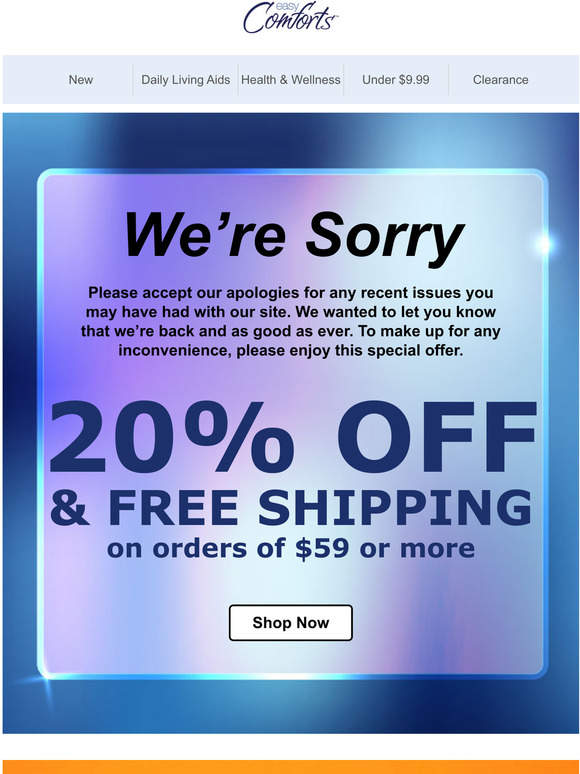 Easy Comforts: Please Open, We're Sorry! | Milled