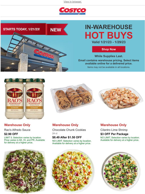 Costco: In-Warehouse Hot Buys Start Today, 1/21/22! Doors Open at 9:30 ...