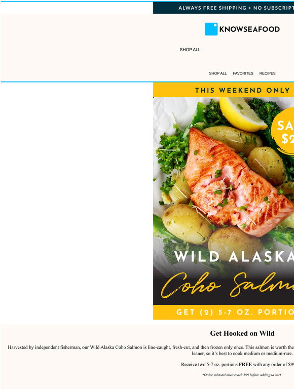 KnowSeafood: Wild Alaska Coho Salmon 🐟 Save $24 | Milled