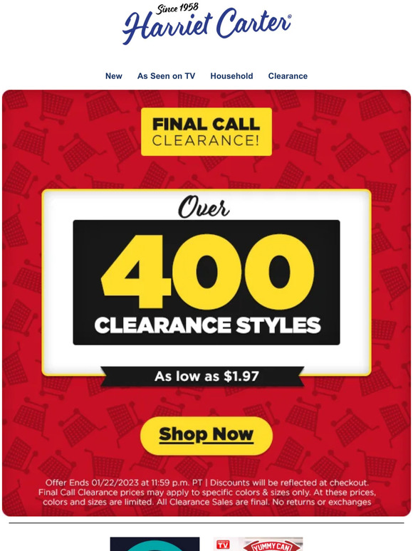 Harriet Carter: Final Call is Back. 2 Days of Deals with Over 400 Items ...