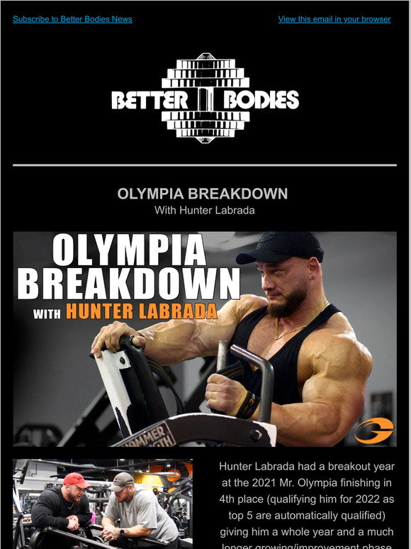 Better Bodies: OLYMPIA BREAKDOWN - HUNTER LABRADA | Milled