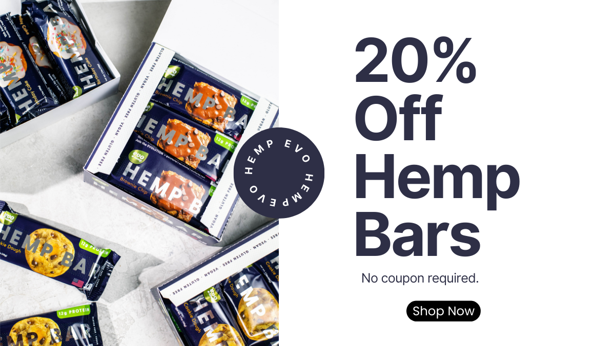 Evo Hemp: 🤔 How about 20% off Hemp Bars? | Milled