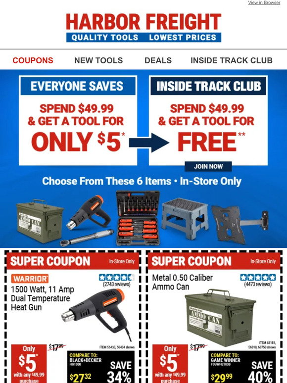 Harbor Freight: Hurry, Your $5 Tool Offer Ends Today | Milled