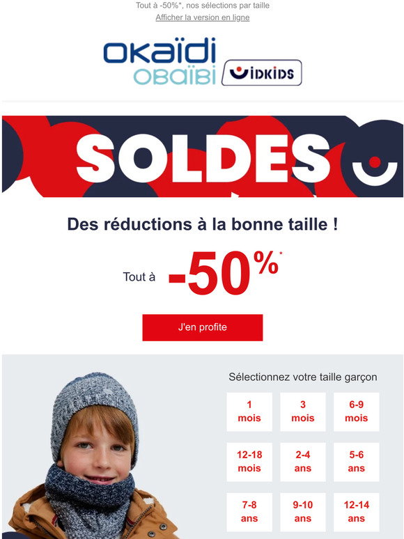 Okaïdi: S O L D E S : toutes les tailles à prix mini ! | Milled