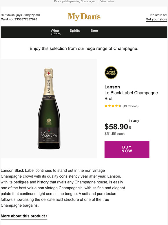 Dan Murphys: —, celebrating? Try Lanson Le Black Label Champagne Brut ...