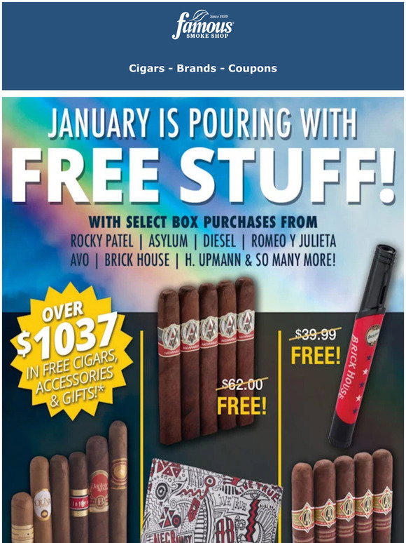 Famous Smoke Shop: Buy a box – Get a Free Gift – It’s that easy! | Milled