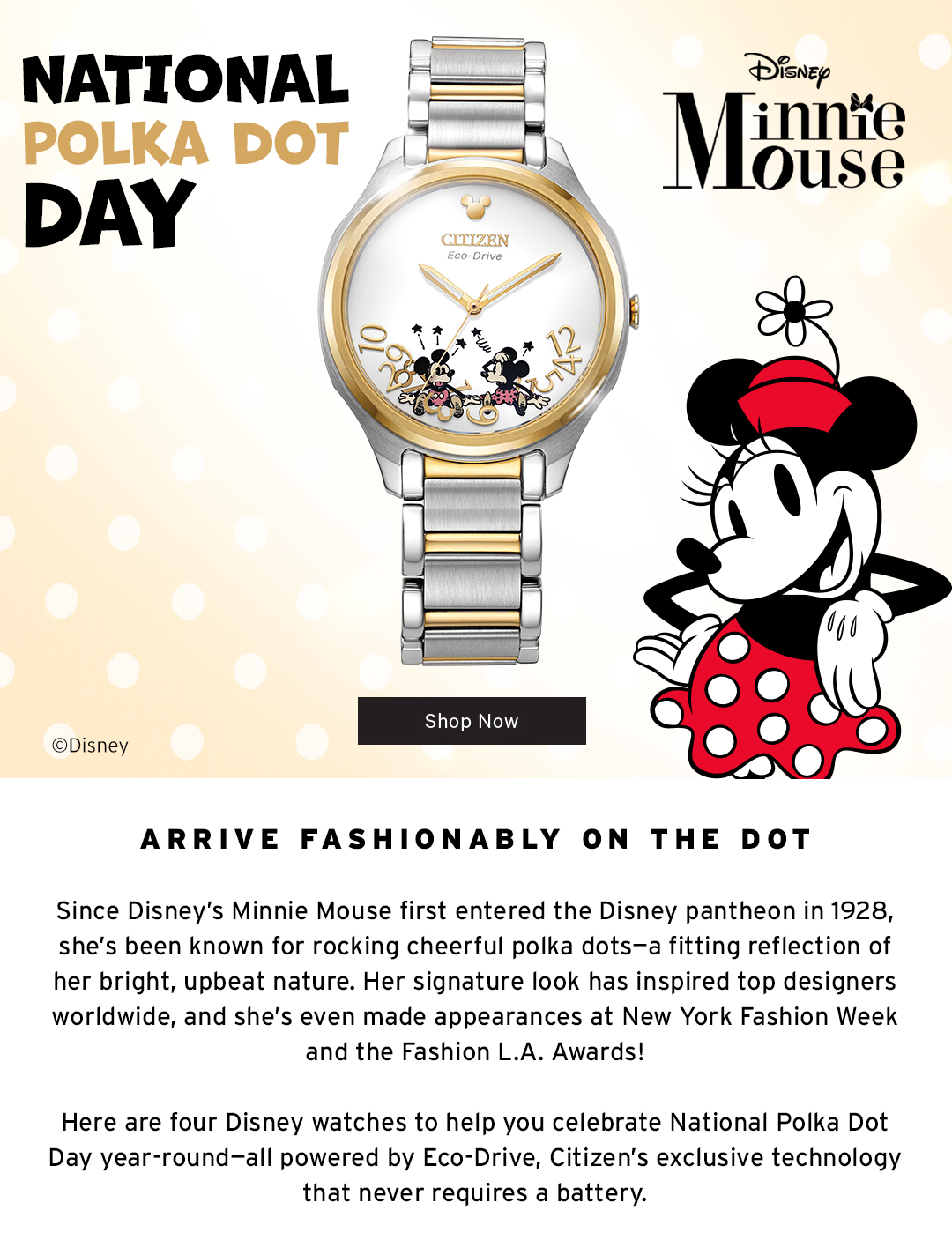 Citizen: It's National Polka Dot Day! Celebrate in classic Minnie Mouse ...
