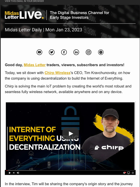 Midas Letter: Discover How Chirp is Revolutionizing the World of ...