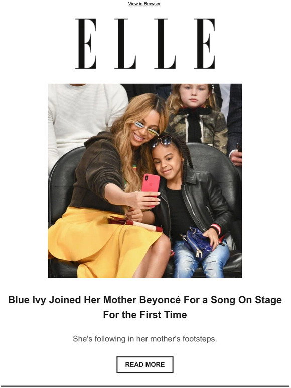 ELLE: Blue Ivy Joined Her Mother Beyoncé For a Song On Stage For the ...