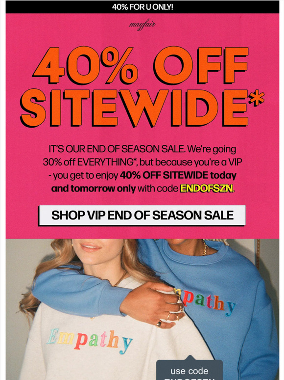 The Mayfair Group LLC: 40% OFF FOR U ONLY👋 | Milled