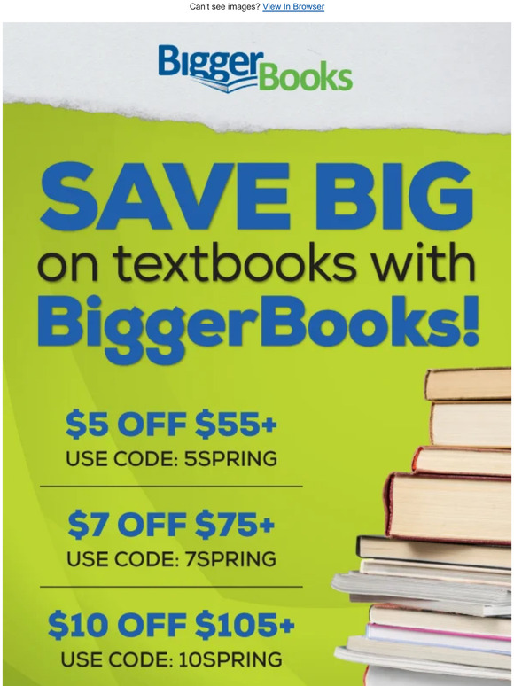 BiggerBooks: ⏲️ Spring Savings Special | Don't Miss Out on Big ...