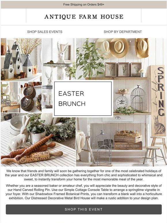 Antique Farmhouse: ️{EASTER BRUNCH} event launched... | Milled