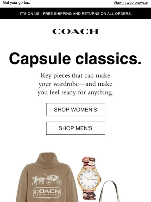 Coach: Capsule styles that are ready for anything. | Milled