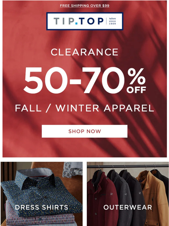 Tip Top Tailors: Clearance styles moving fast!🏃‍♀️ | Milled