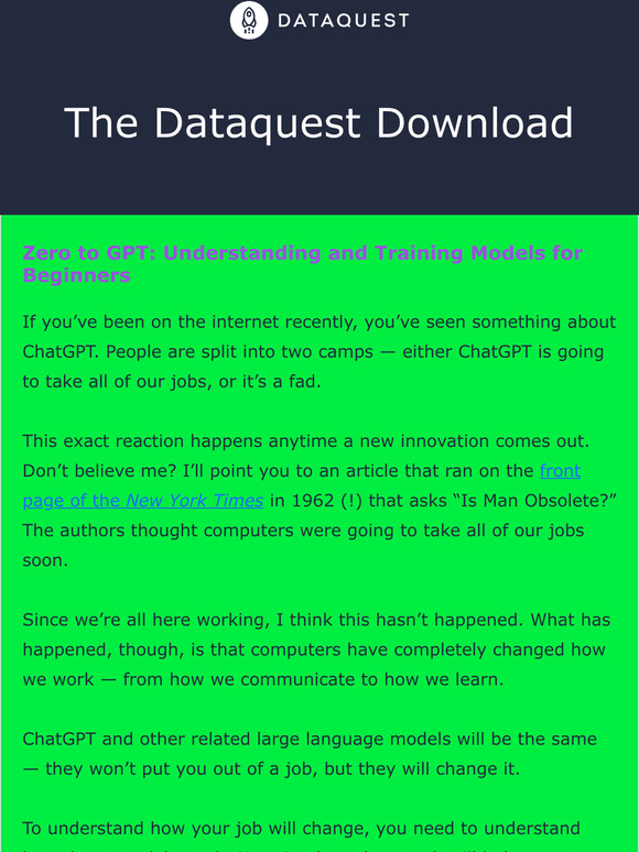 Dataquest: Zero to GPT: Understanding and Training Models for Beginners ...