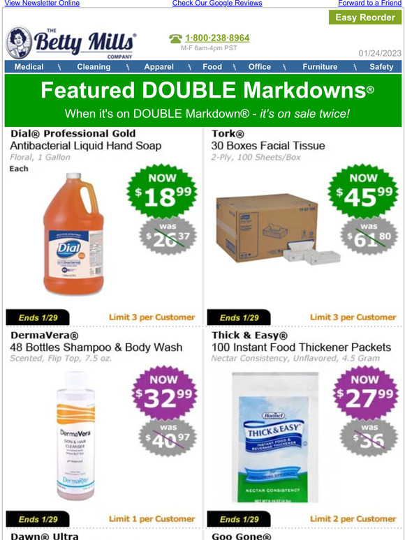 Betty Mills: SALE ⭐ 30 Tissue Boxes, 48 Shampoo & Body Wash, 100 Food ...