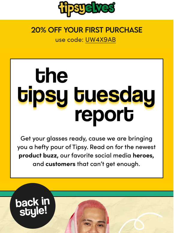 Tipsy Elves: your weekly Tipsy Tuesday report is here! | Milled