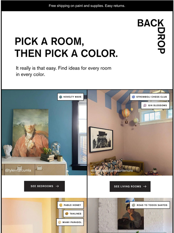 Backdrop: PICK A ROOM, THEN A COLOR. | Milled