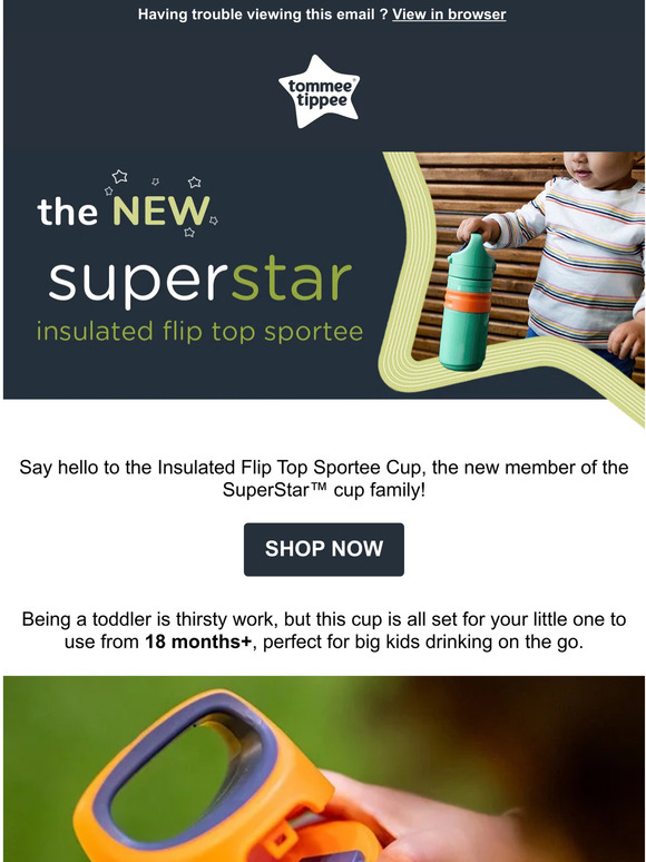Tommee Tippee: The NEW Superstar Insulated Flip Top Sportee Cup | Milled