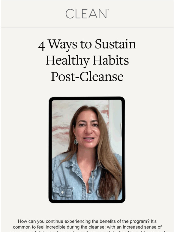 Clean Program: 🎥 4 Ways to Sustain Healthy Habits Post-Cleanse | Milled