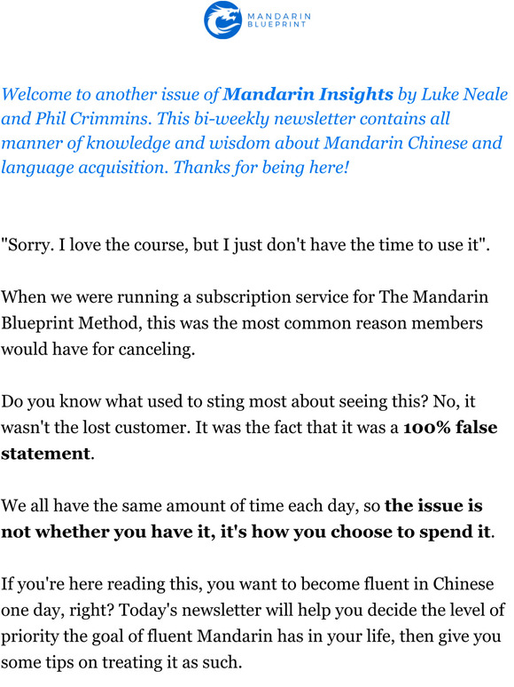 Mandarin Blueprint: How to find more time for Mandarin in 2023 | Milled