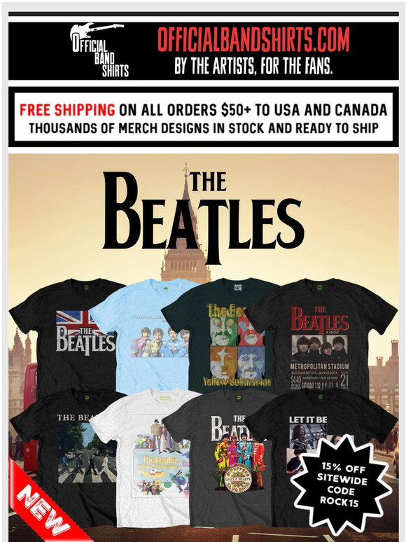 OFFICIAL BAND SHIRTS: NEW: See The Beatles 2023 Merch Collection ️ | Milled