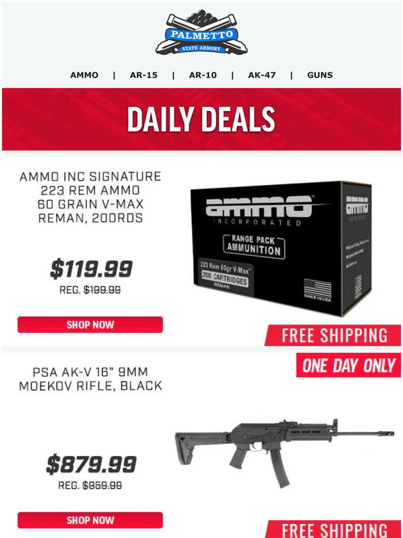 Palmetto State Armory: One Day Only! | PSA AK-V 16" 9mm MOEKOV Rifle ...