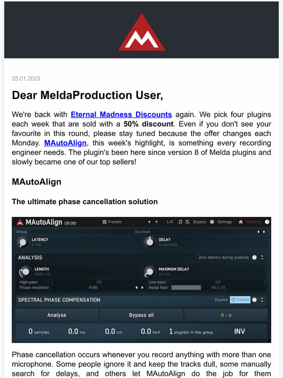 MeldaProduction: Recording engineers' nightmare fixed: MAutoAlign and three more plugins with a ...