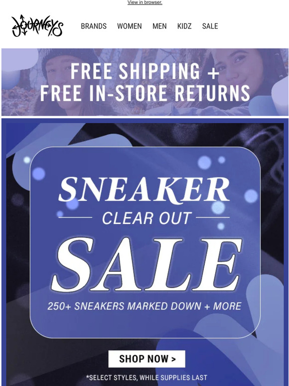 Journeys Email Newsletters: Shop Sales, Discounts, and Coupon Codes