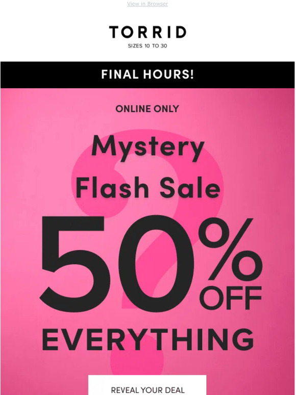 Torrid: Half off could be yours...but time's almost up | Milled