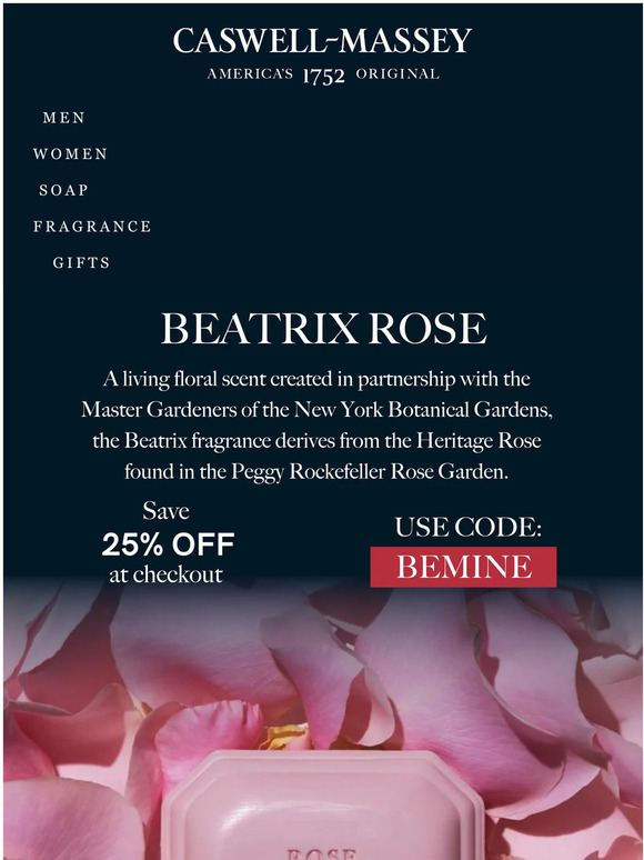 Caswell-Massey: Our enchanting Beatrix rose fragrance | Milled