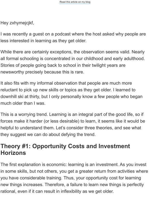 Scott Young: Why do people (usually) learn less as they get older? | Milled