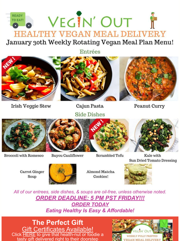 Vegin' Out: 👋 Vegan Menu for January 30th, 2023 | Milled